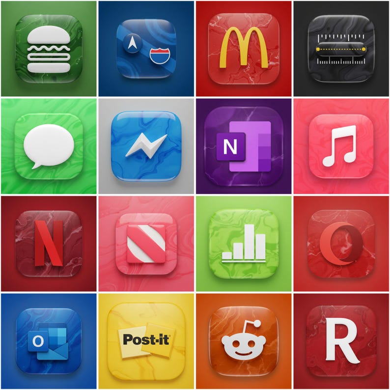 232 Liquid Marble Style App Icon Pack Ios Icon Theme Lifetime Updates ...