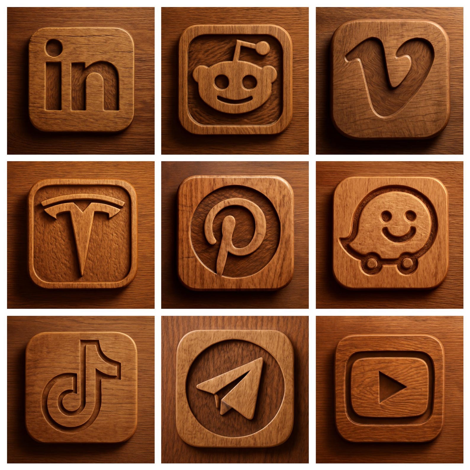 258 Wood Carved Style App Icon Pack Ios & Popular Apps Lifetime Updates ...