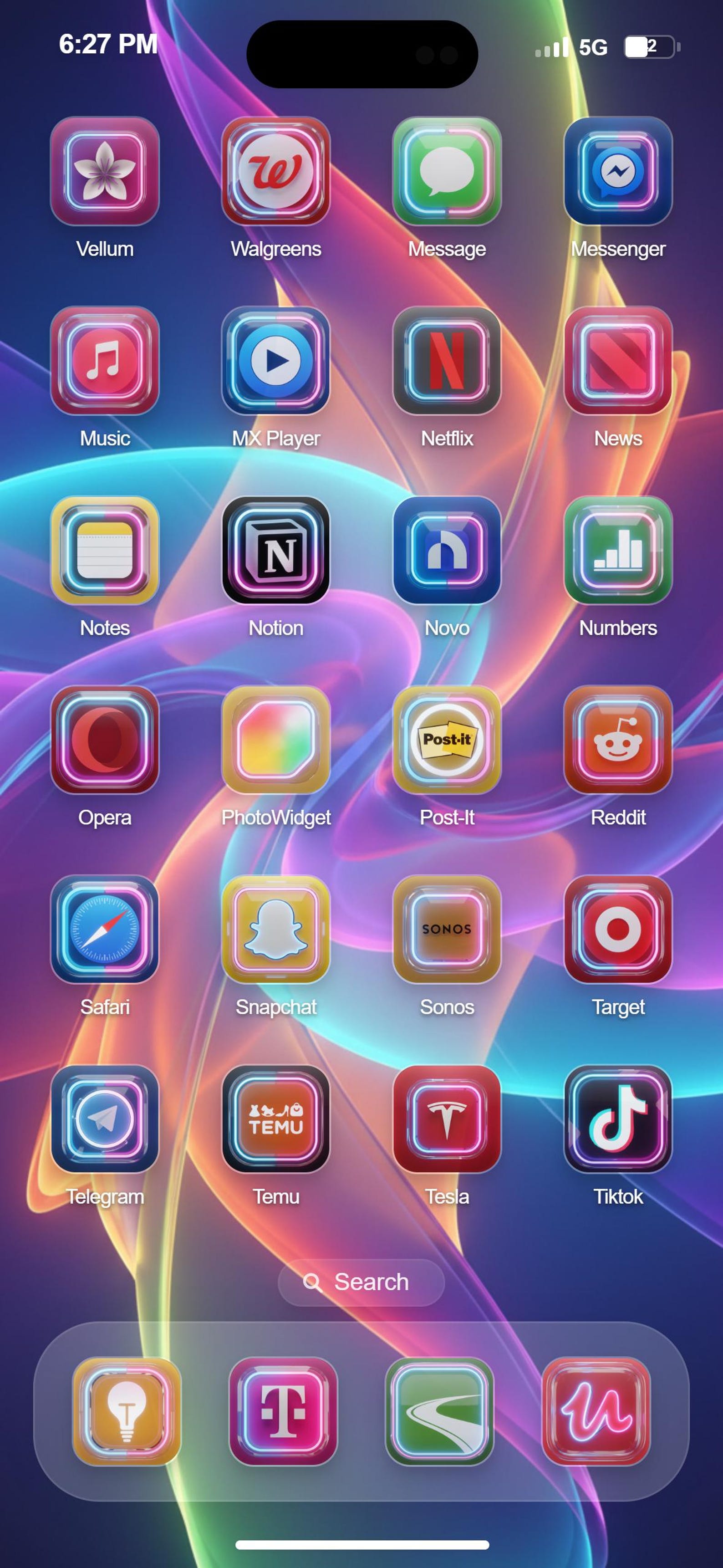 232 Neon Glass Style App Icon Pack Ios Icon Theme Lifetime Updates - Etsy