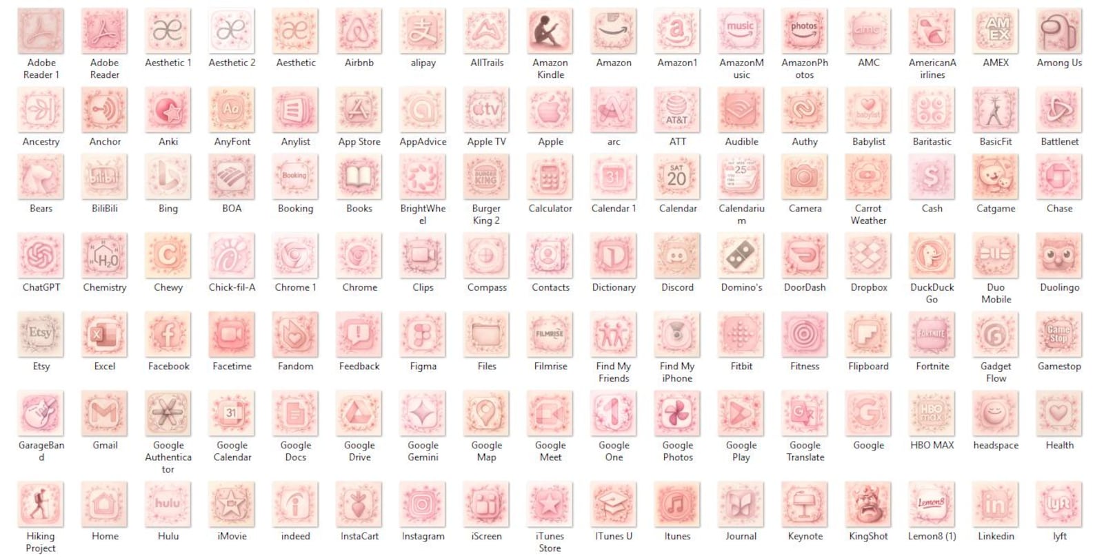 Sakura Sketch App Icon Pack for Ios (236 Icons Lifetime Updates) - Etsy