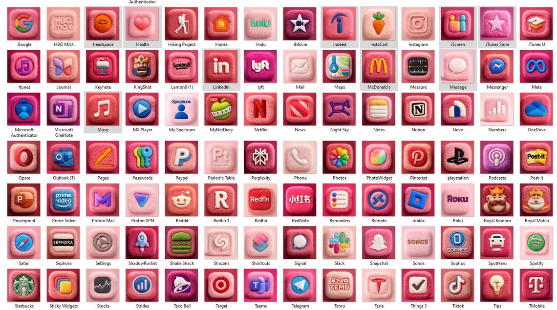 234 Pink Fluffy Style App Icon Pack Ios Icon Theme & Popular Apps ...