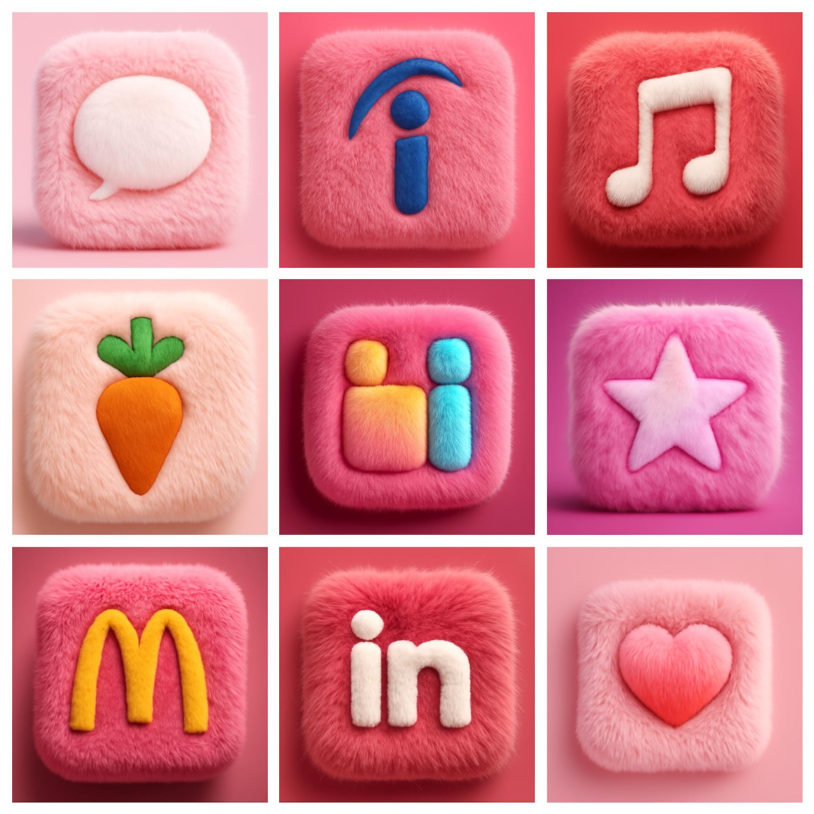 234 Pink Fluffy Style App Icon Pack Ios Icon Theme & Popular Apps ...