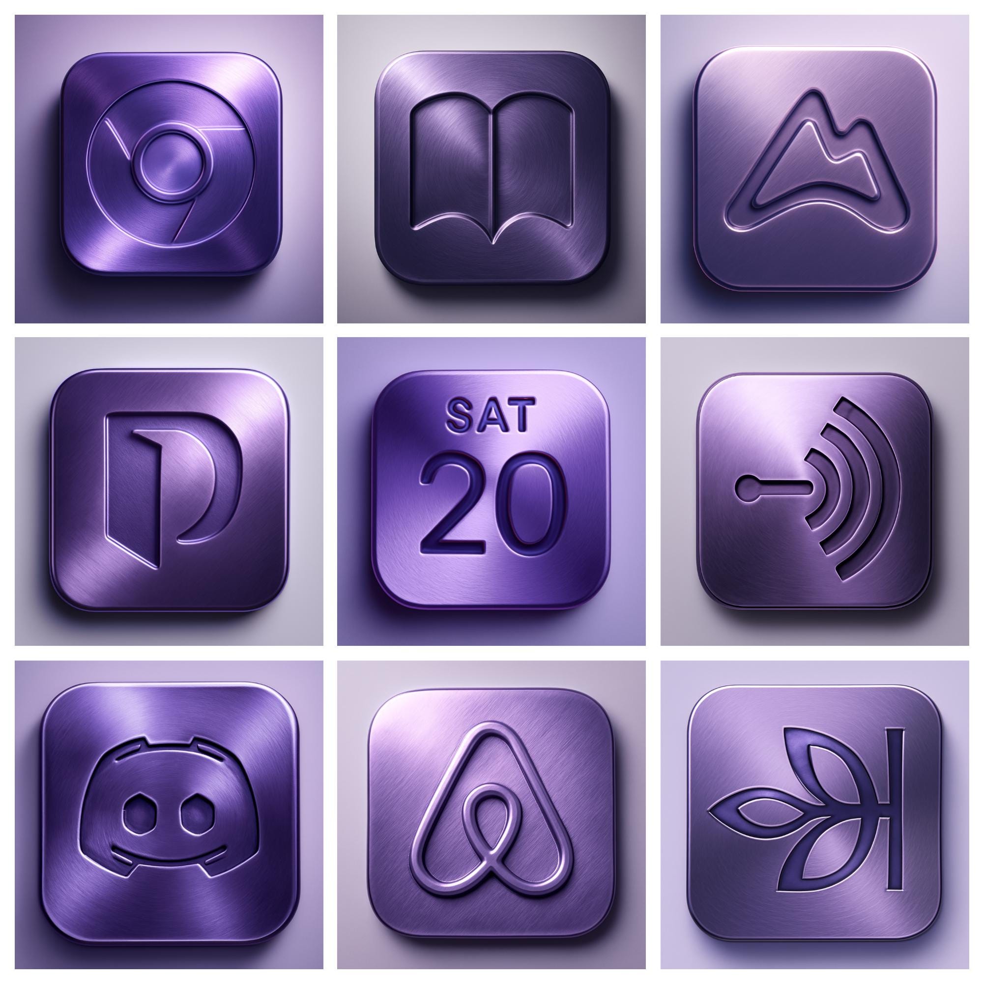 Amethyst Metal App Icon Pack (233 Icons): Ios Theme (digital Download ...