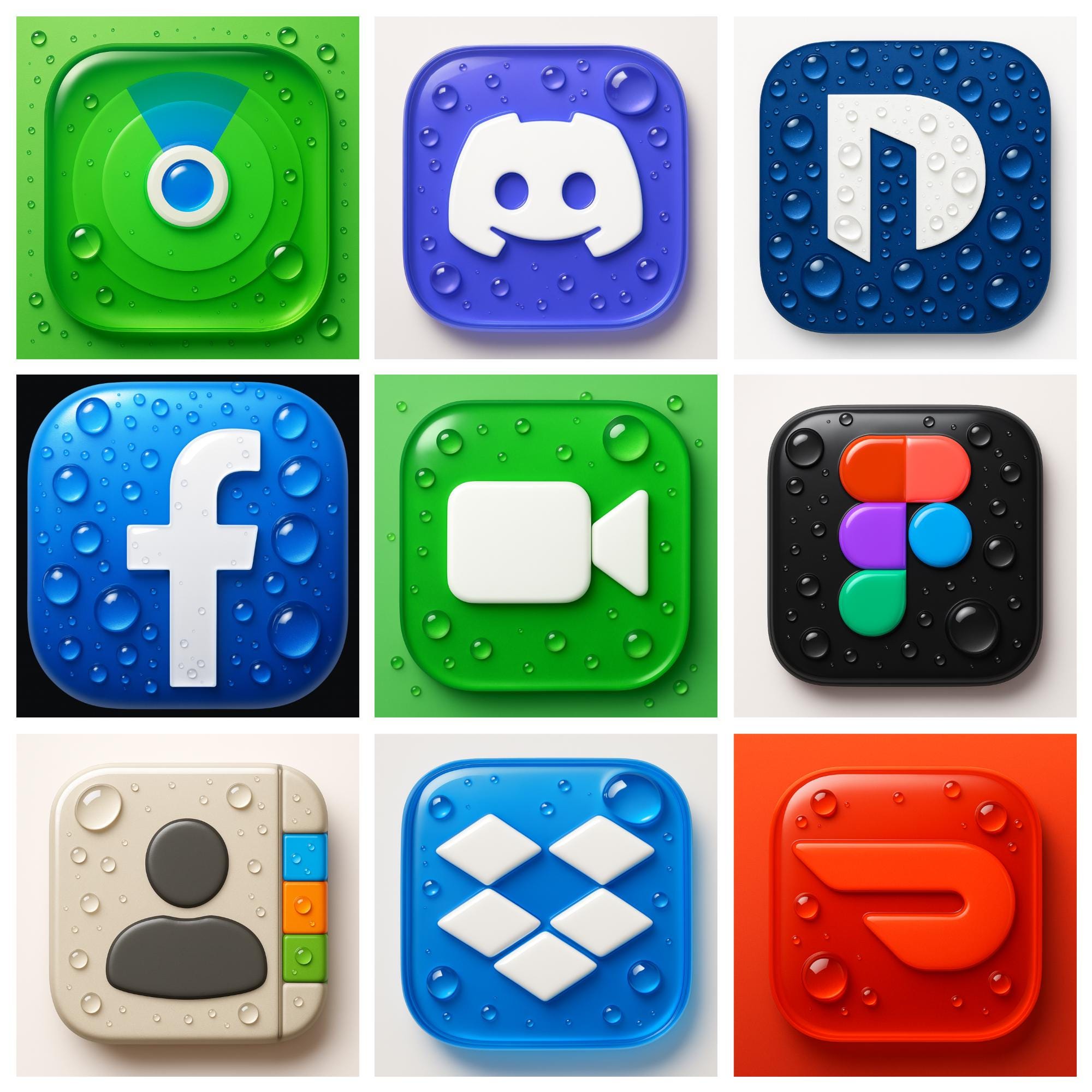 230 Liquid Droplets Style App Icon Pack Ios Icon Theme & Popular Apps ...
