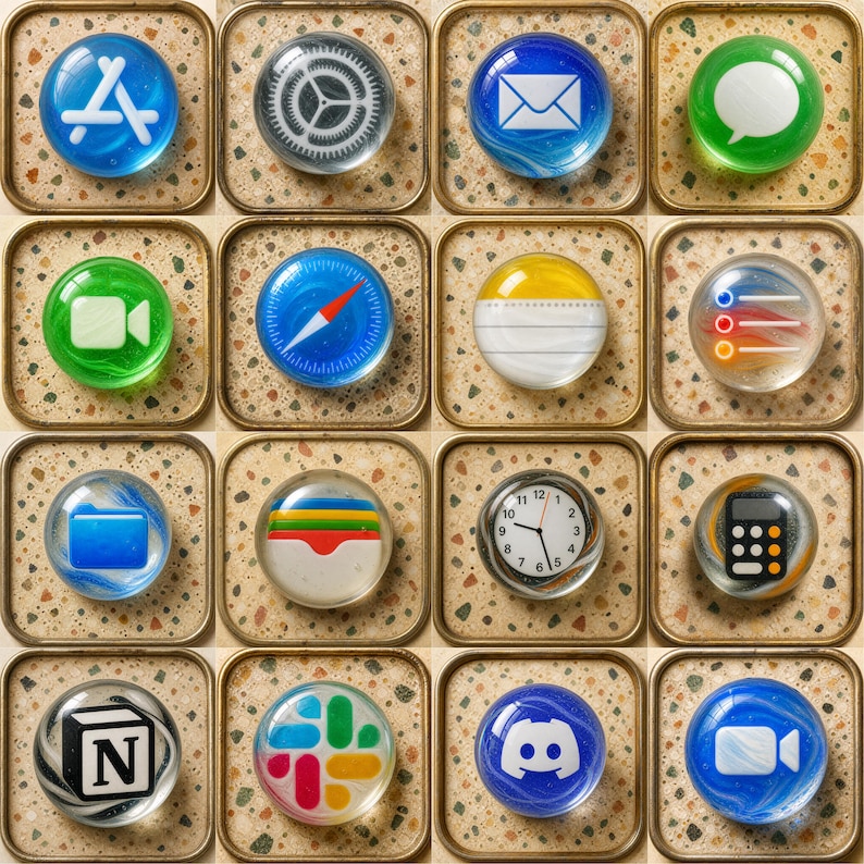 Marble on Childhood Terrazzo App Icon Pack: 250+ Ios Icons (lifetime ...