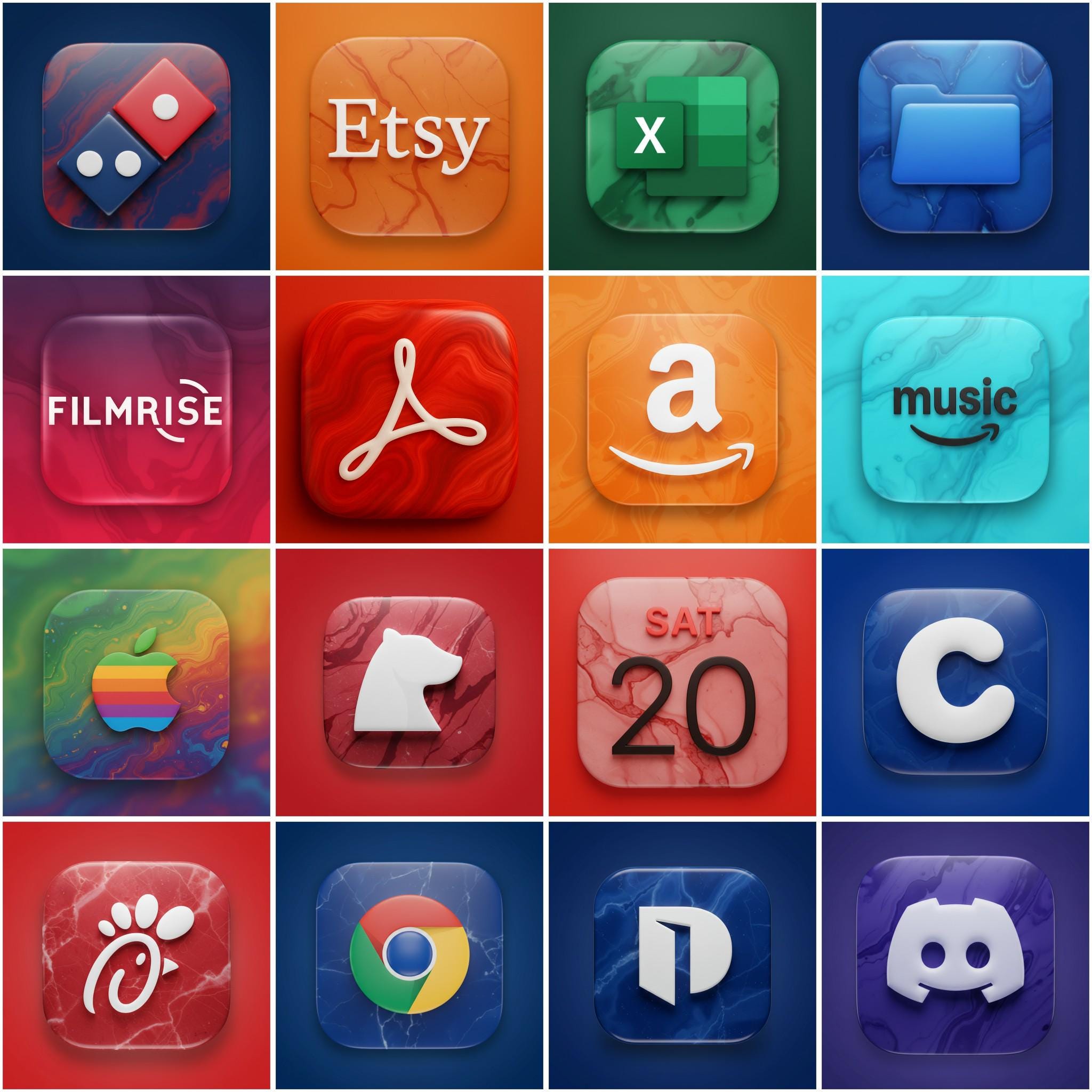 232 Liquid Marble Style App Icon Pack Ios Icon Theme Lifetime Updates ...