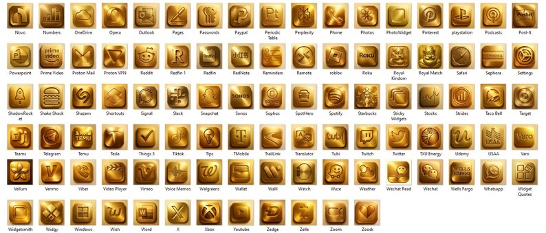 Golden Metal App Icon Pack (232 Icons): Ios Theme (digital Download ...