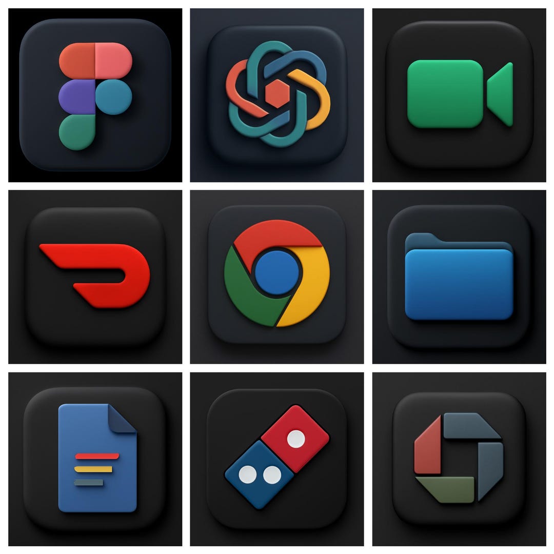 Black Matte App Icon Pack: Ios Theme, Lifetime Updates (digital ...