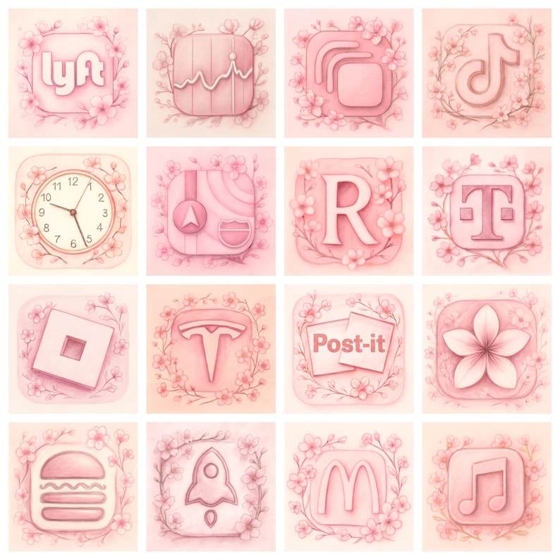 Sakura Sketch App Icon Pack for Ios (236 Icons Lifetime Updates) - Etsy