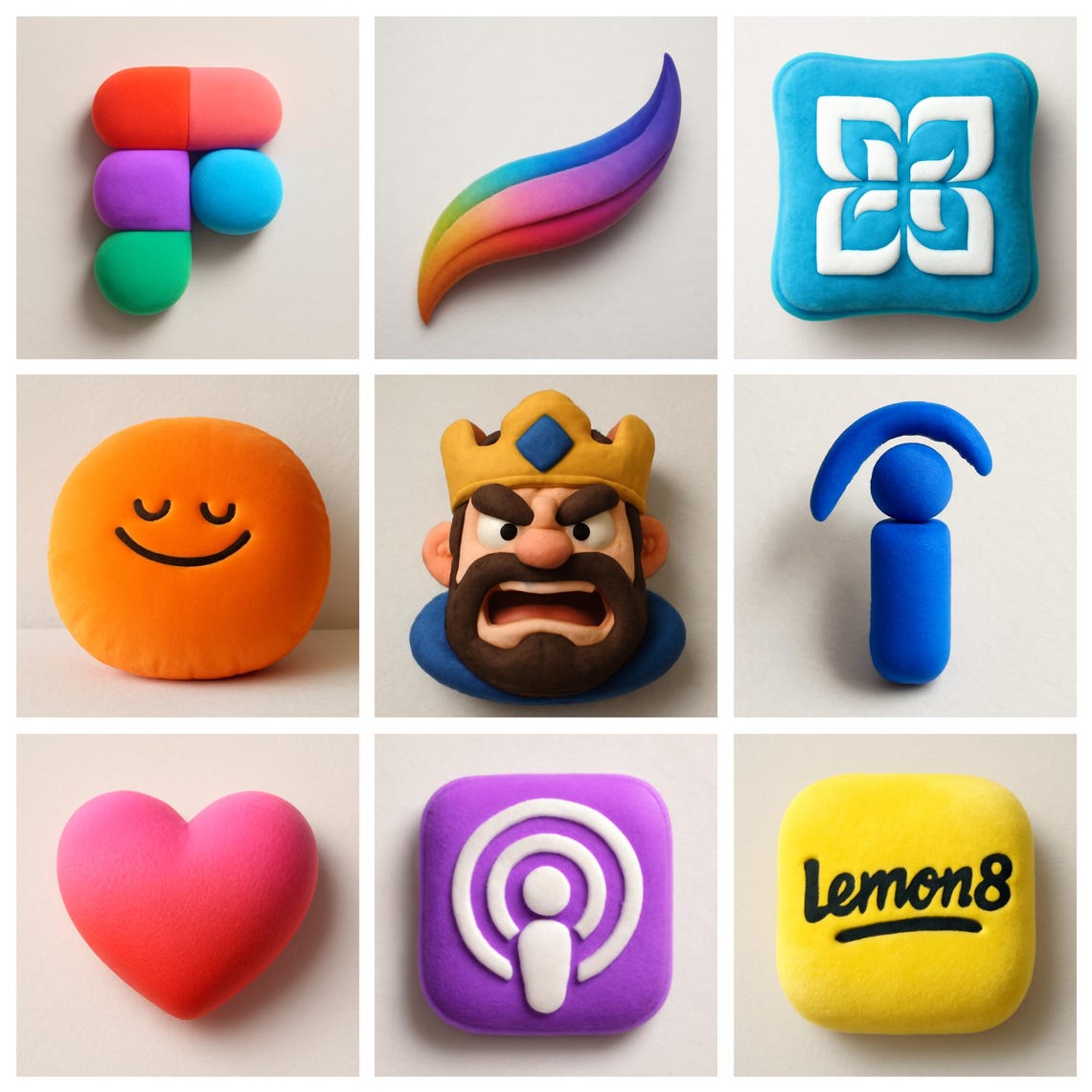 430 3D Float Plush Float Squishy Style App Icon Pack Ios & Popular Apps ...