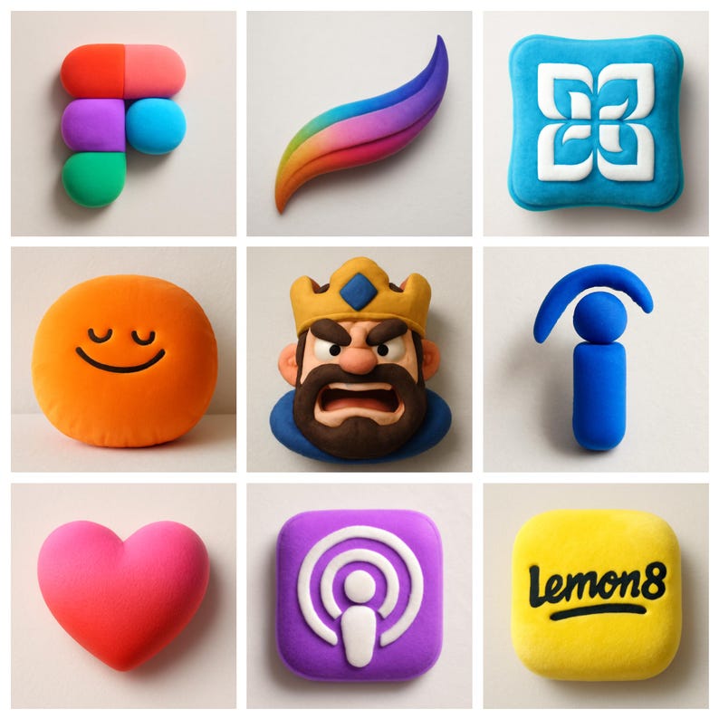 430 3D Float Plush Float Squishy Style App Icon Pack Ios & Popular Apps ...