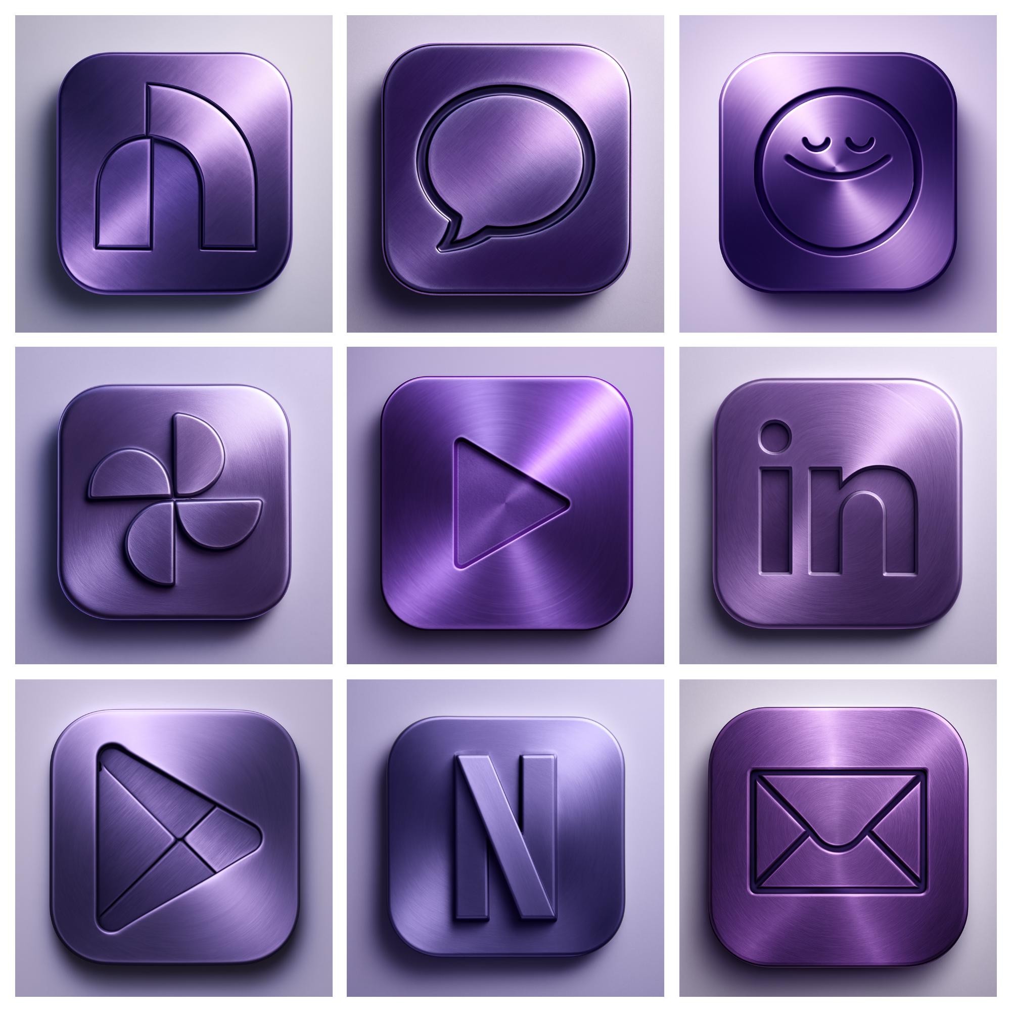 Amethyst Metal App Icon Pack (233 Icons): Ios Theme (digital Download ...