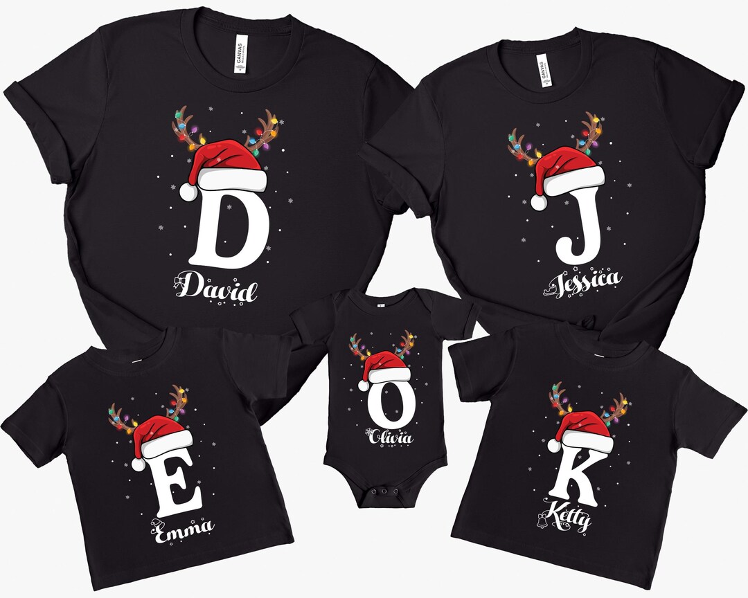 Personalized Family Christmas Name Shirt: Matching Holiday Tee - Etsy