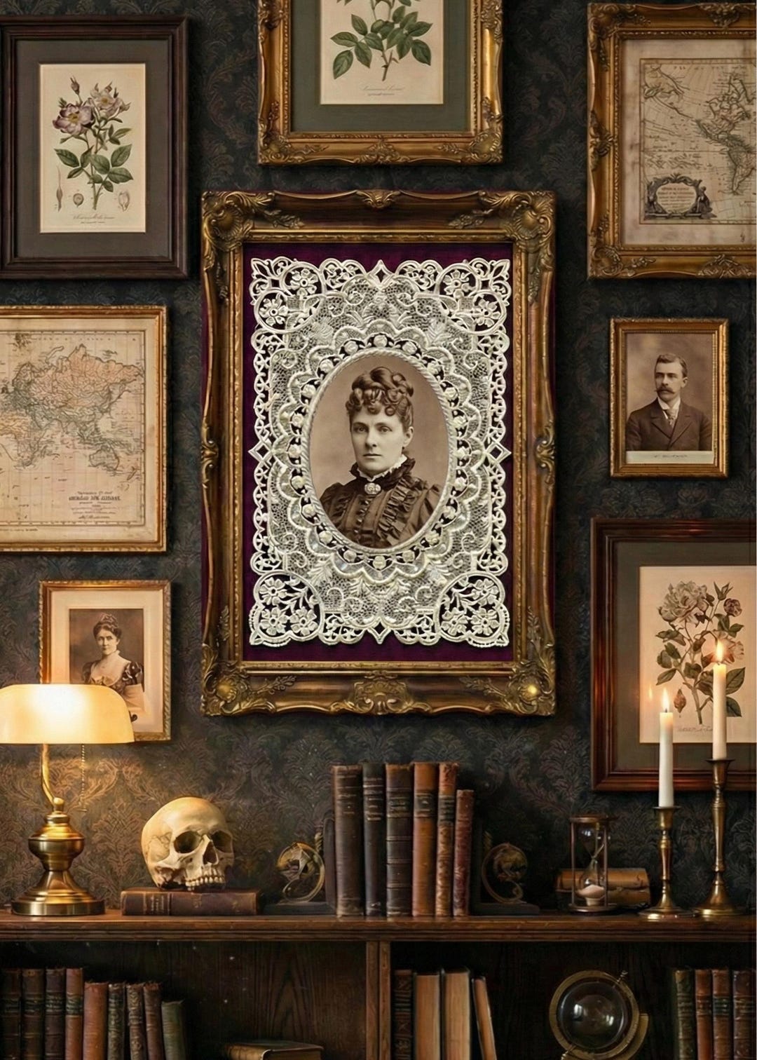 Vintage Lace Frame Overlay | Antique Victorian Paper Lace | Printable ...