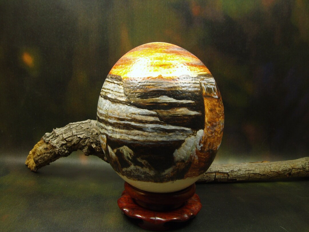 Grand Canyon in Winter/ Hand Painted Ostrich Egg Shell/ Egg - Etsy