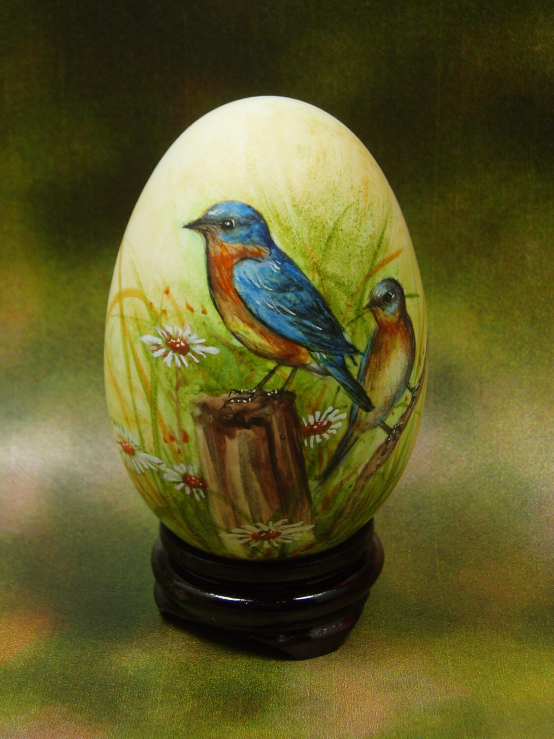 Eastern Bluebirds/ Hand Painted Blue Birds/ Hand Painted Goose Egg ...
