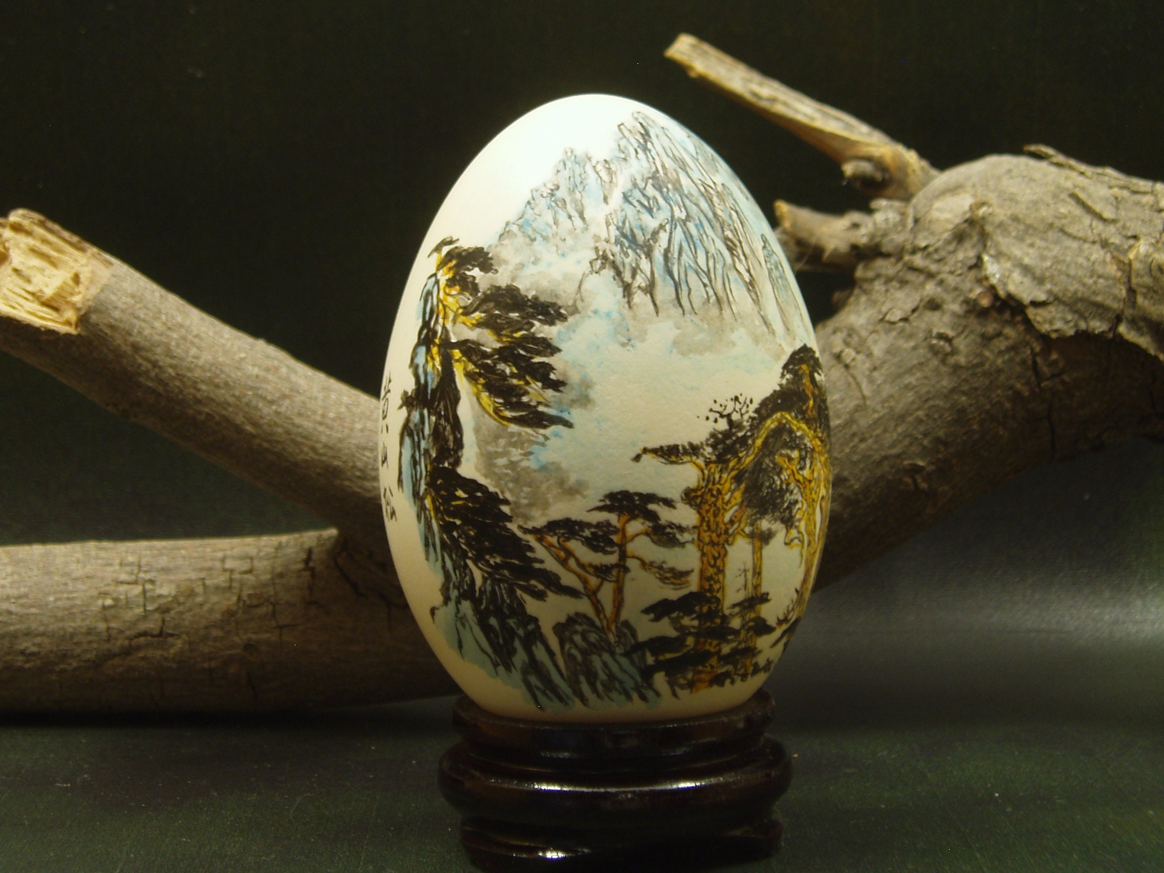 Hand Painted Goose Egg Shell/ Mountain Pine Tree/ Goose Egg Art - Etsy