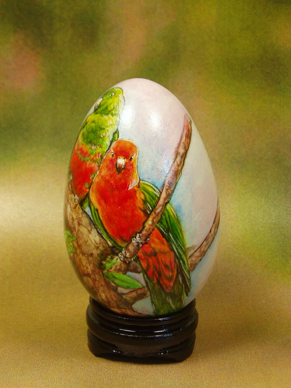Parrots/ Hand Painted Goose Egg Shell/ Egg Art/ Love - Etsy