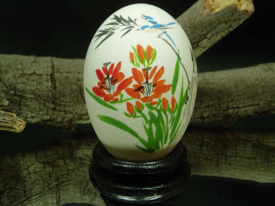 Hand Painted Eggs/ Duck Egg Shell Art/ Hand Painted Duck Egg/ Flowers ...