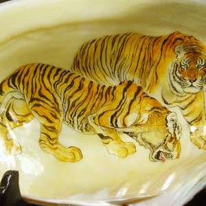 Tigers/ Hand Painted Abalone Shell/ Sea Shell Art/ Hand Painted Sea ...