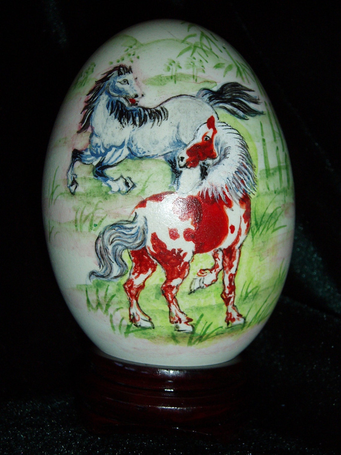 Hand Painted Horses on Goose Egg Shell/ Egg Shell Art/ Egg Art - Etsy