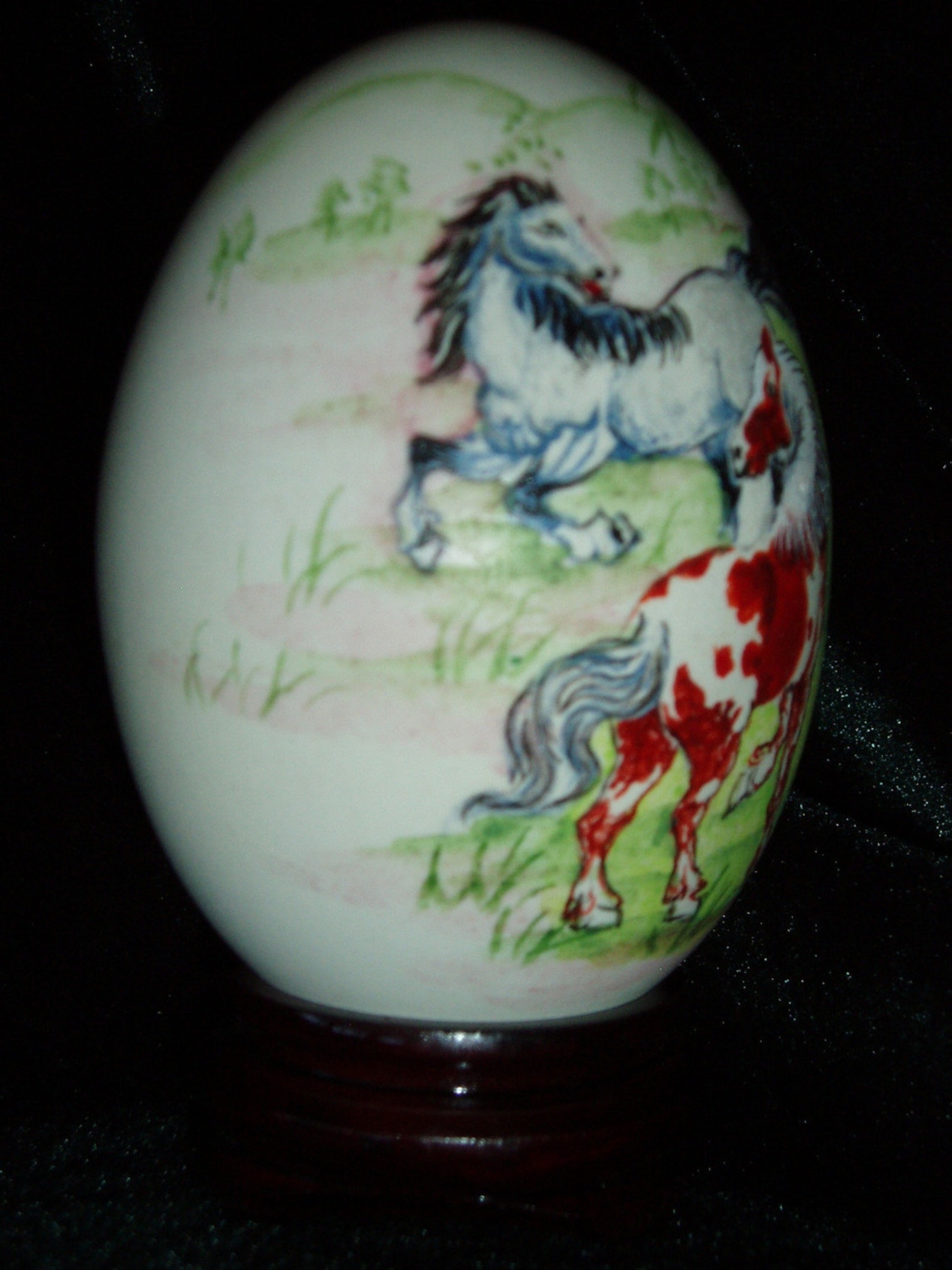 Hand Painted Horses on Goose Egg Shell/ Egg Shell Art/ Egg Art - Etsy