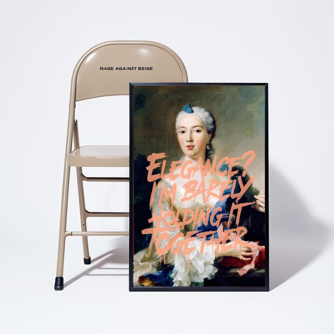 Printable Mental Health Meme Wall Art – Feminist Rococo Portrait With ...