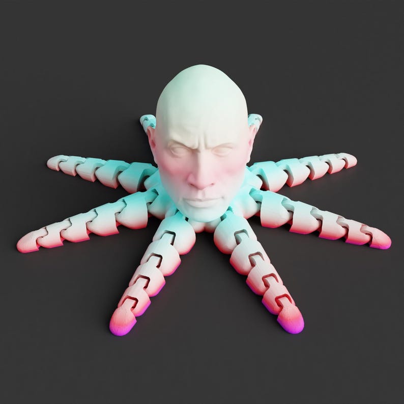 Articulated Rocktopus STL File | 3D Printable Octopus Rocker Model ...