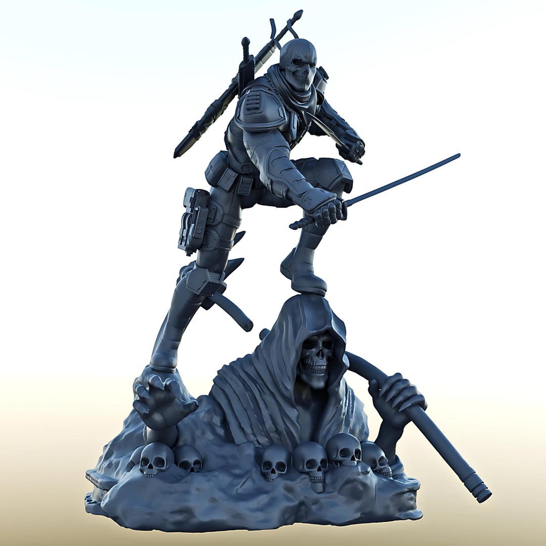 Japan Ninja 3D Stl-high Detail Ninja Warrior-grim Reaper Base 3D ...