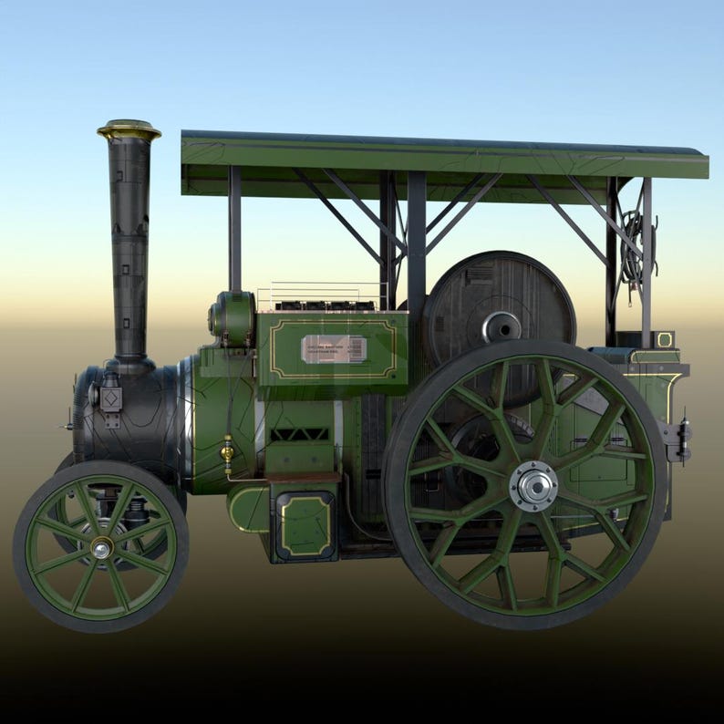 Steam Tractor STL File – Vintage Farm Vehicle 3D Model – Printable ...
