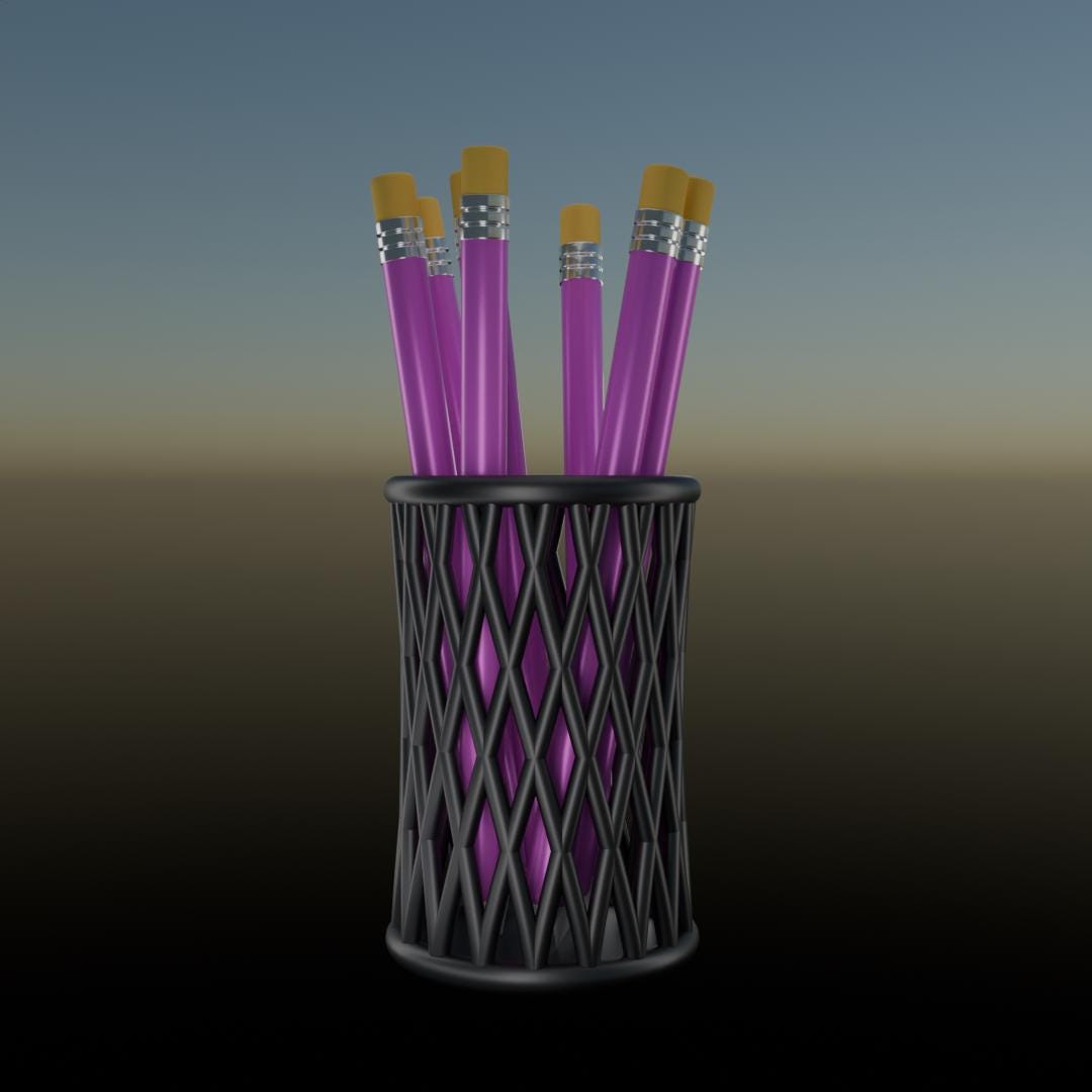 Pencil Cup With Pencils 3D STL File | Tabletop Miniature Decor | Dnd ...