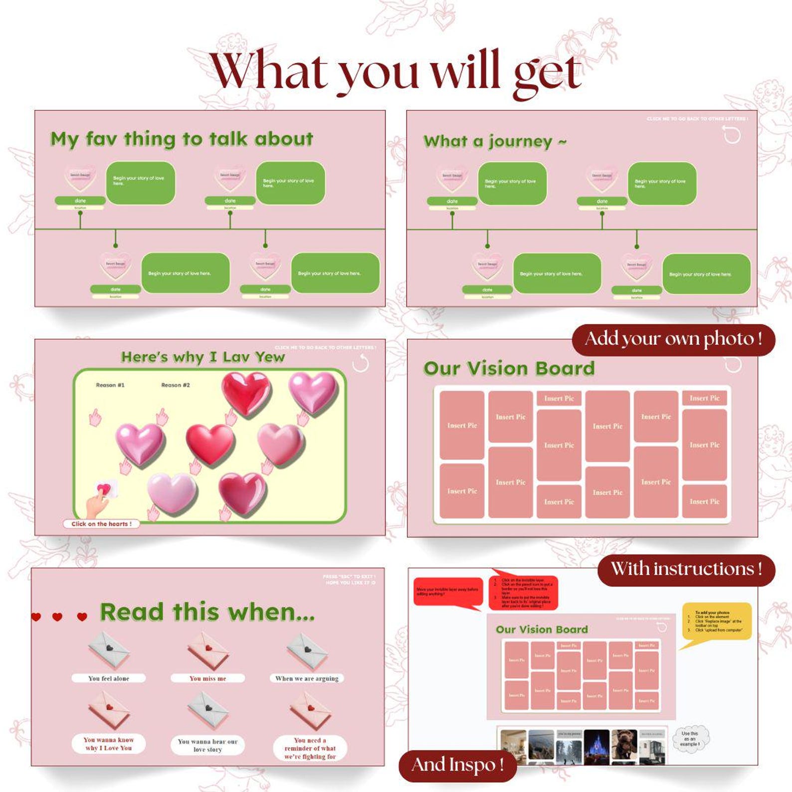 Interactive Digital Love Letter Template | Customizable Digital Gift ...