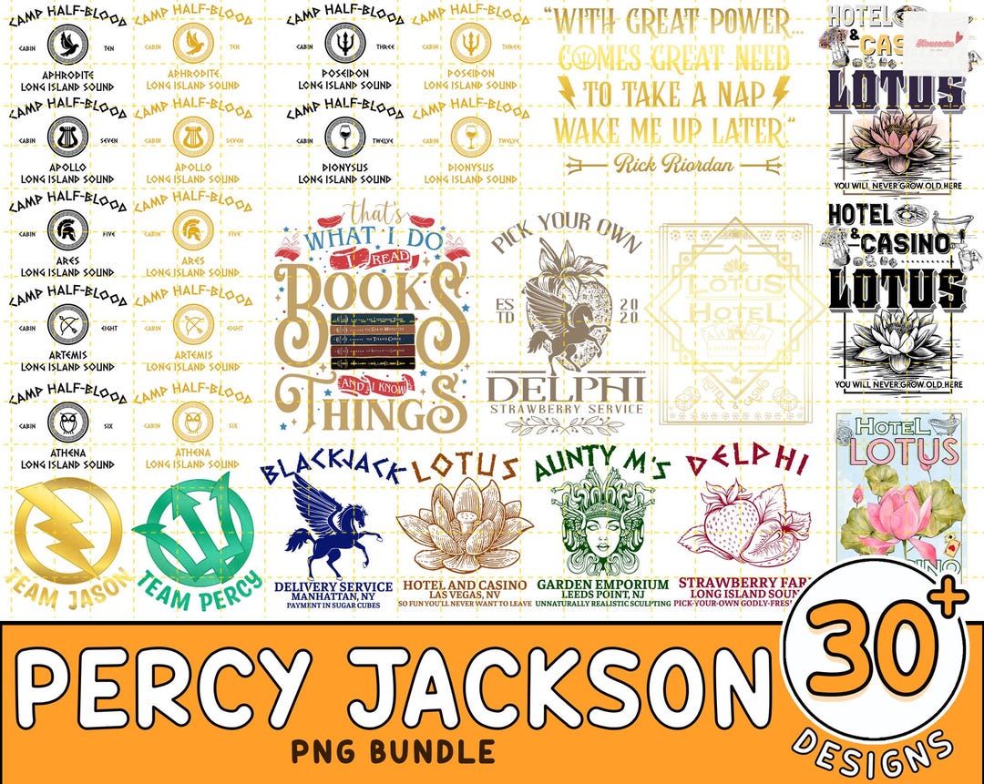 Percy Jackson Bundle Png | Percy Jackson Camp Half Blood Png | Percy ...