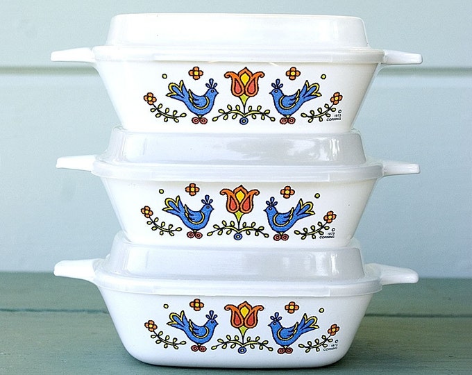 Set of Three Corningware Casserole Dishes in the Country Festival ...