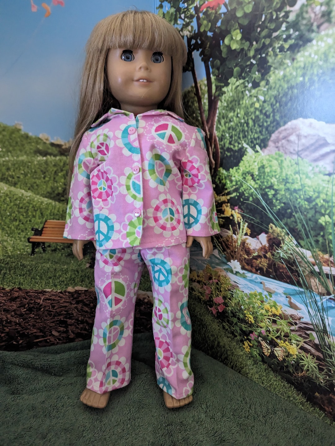 Peace and Love Doll Clothes Pajamas Fits 18" American Girl Dolls - Etsy