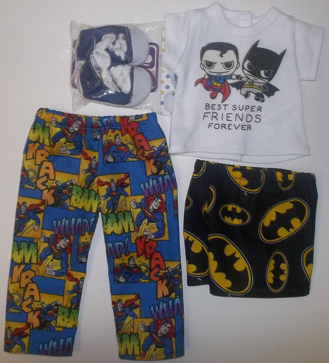 Super Hero Lot -superman Batman Pants Top fits 18" American girl Boy ...