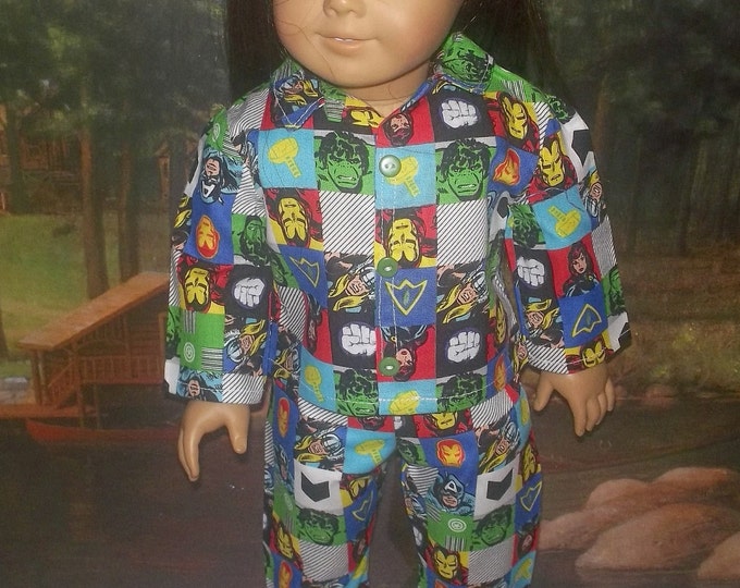 Marvel Comics Hulk Avengers Captain America Thor Pajamas Fits 18 ...