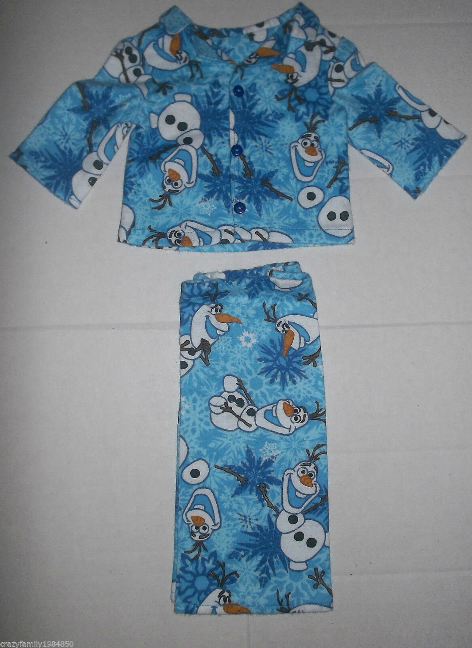Disney FROZEN Olaf Flannel Pajamas Fits 18 American Girl or Boy Doll - Etsy