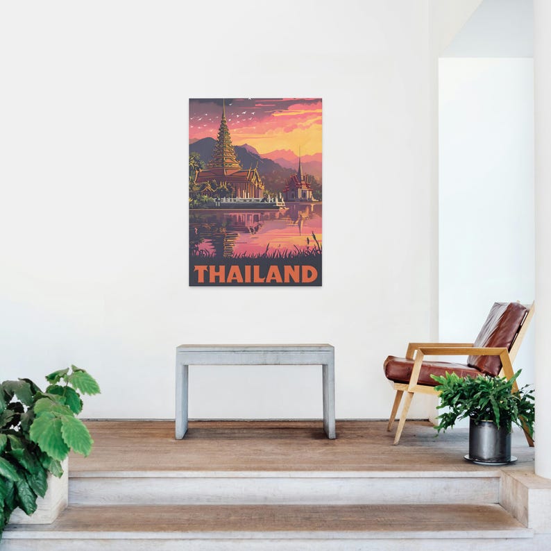 Thailand Poster, Thailand Travel Print, Thai Decor, Oriental Art ...