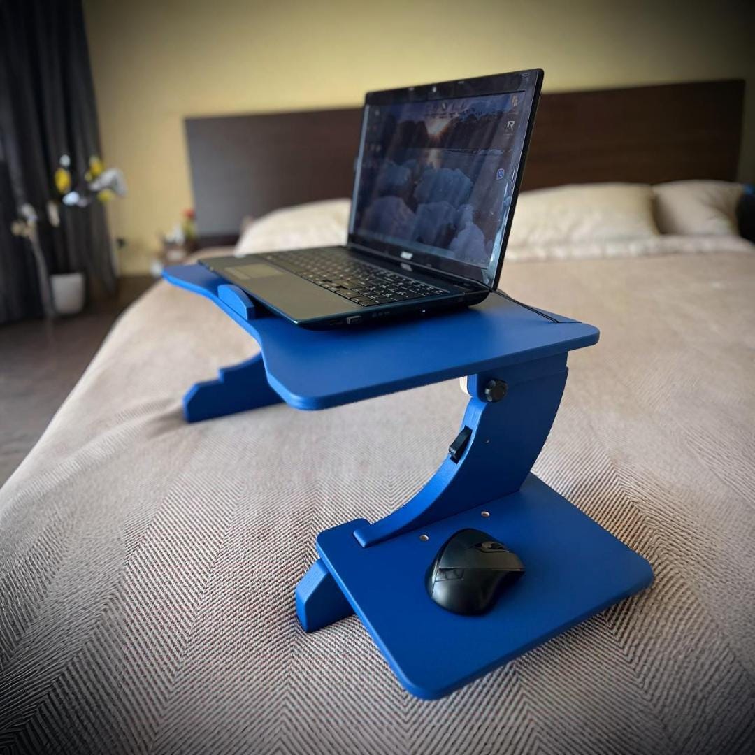 Folding Plywood Laptop Desk: Adjustable Height Bed Tray Table - Etsy