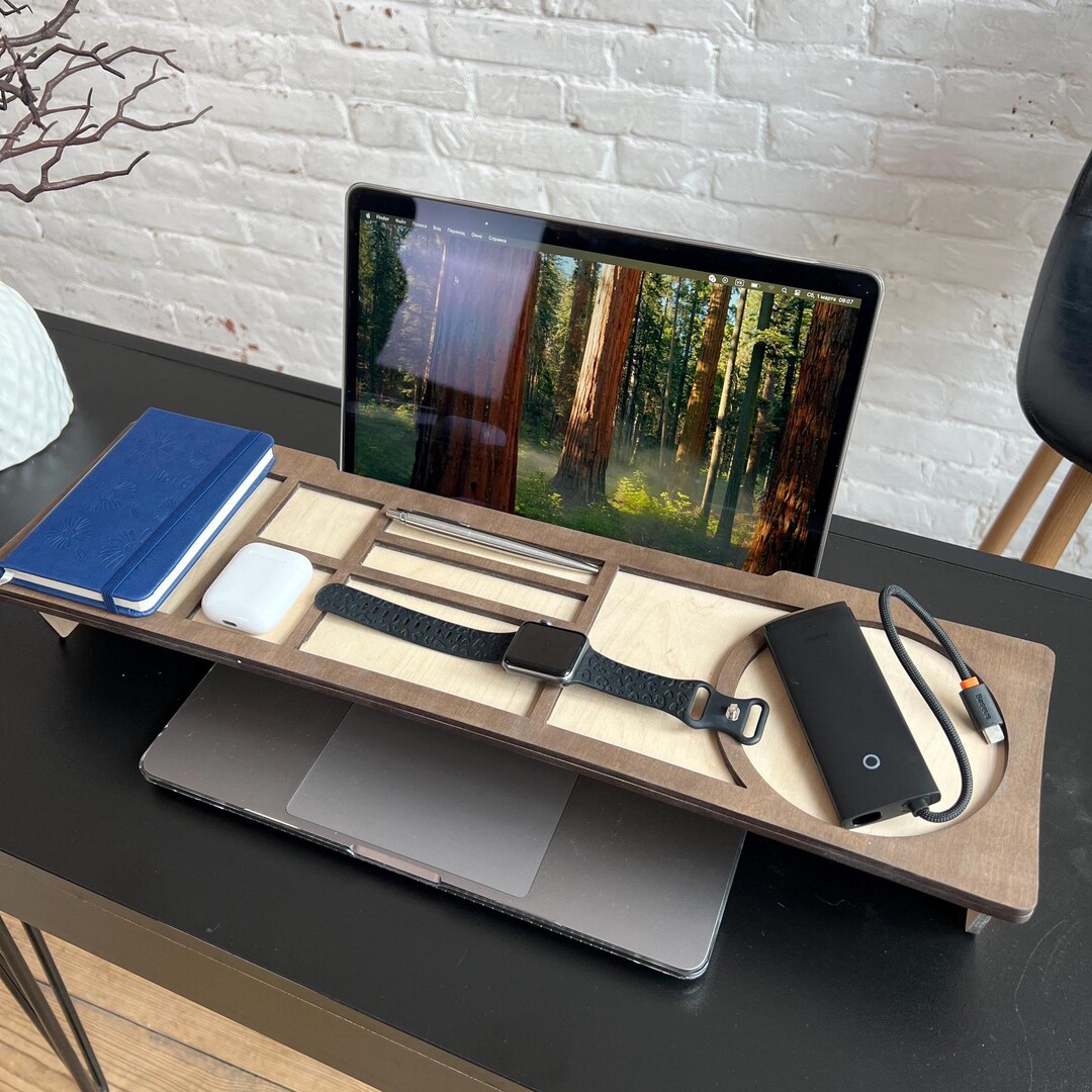 Desk Organizer Personalized Organizer for Accessories Premium Wood Home ...