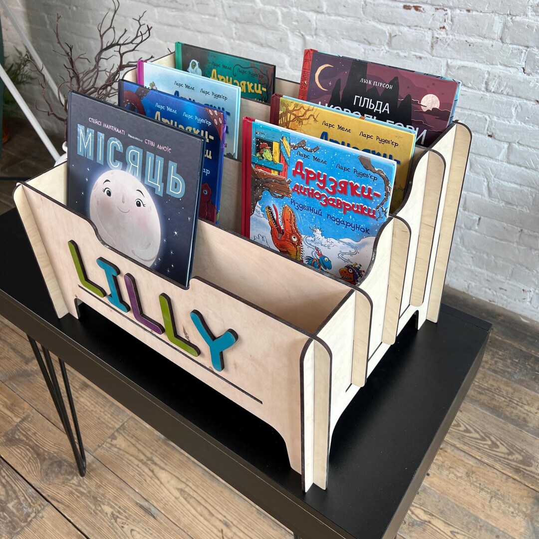 Book Organizer Book Organizer for Kids Handmade Nursery Organizer Desk ...