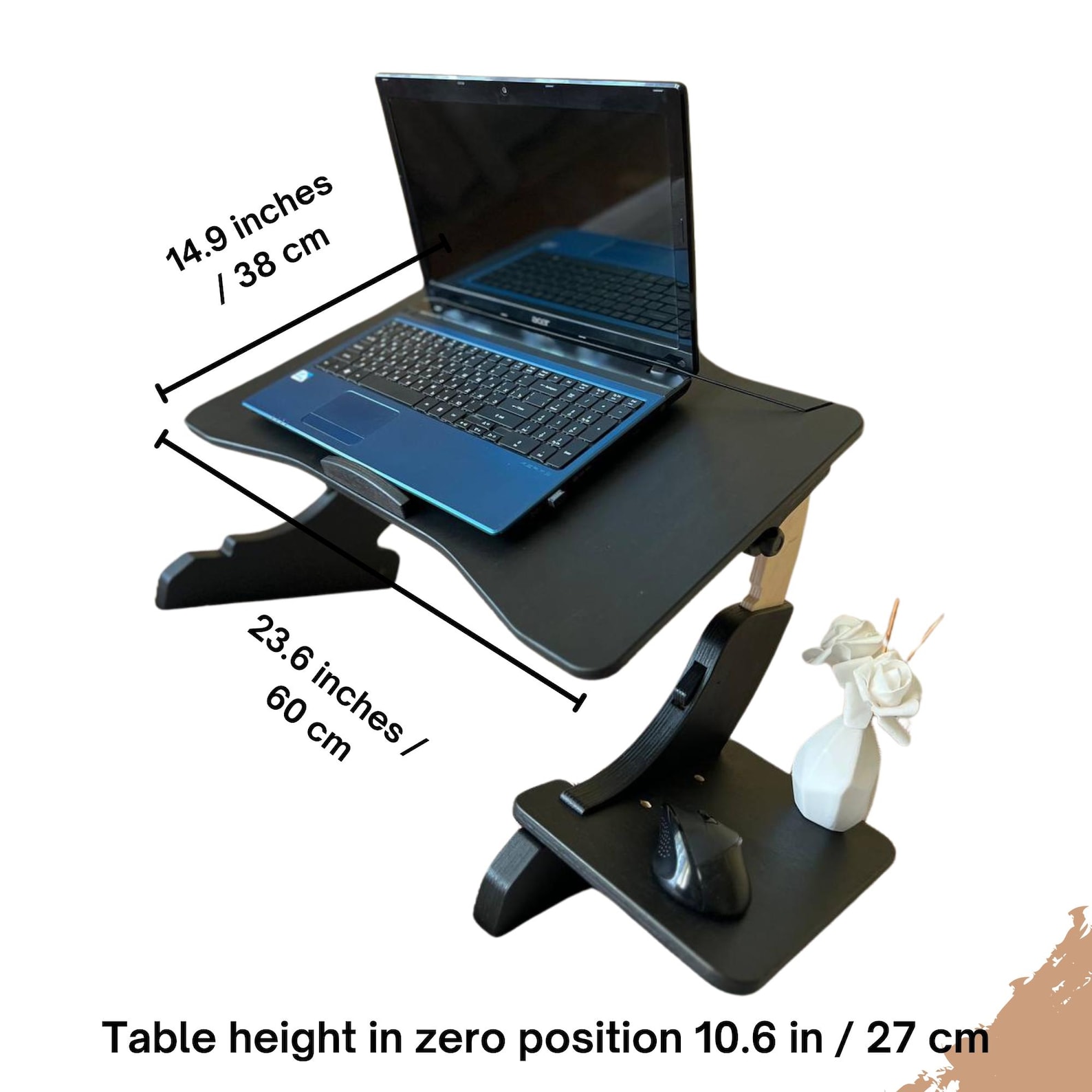 Folding Plywood Laptop Desk: Adjustable Height Bed Tray Table - Etsy