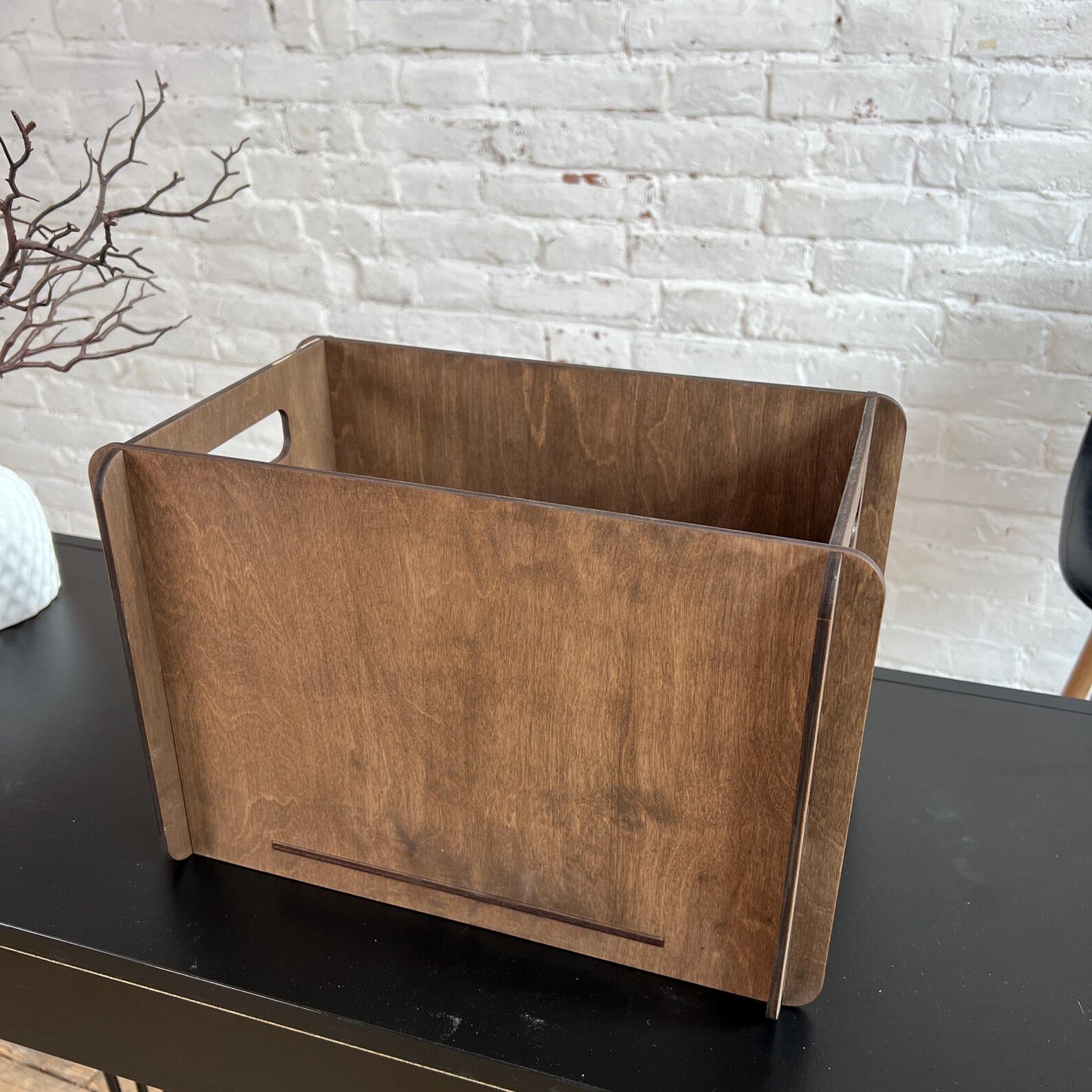 Vinyl Record Box Wood Vinyl Organizer Record Player Stand Gift for ...