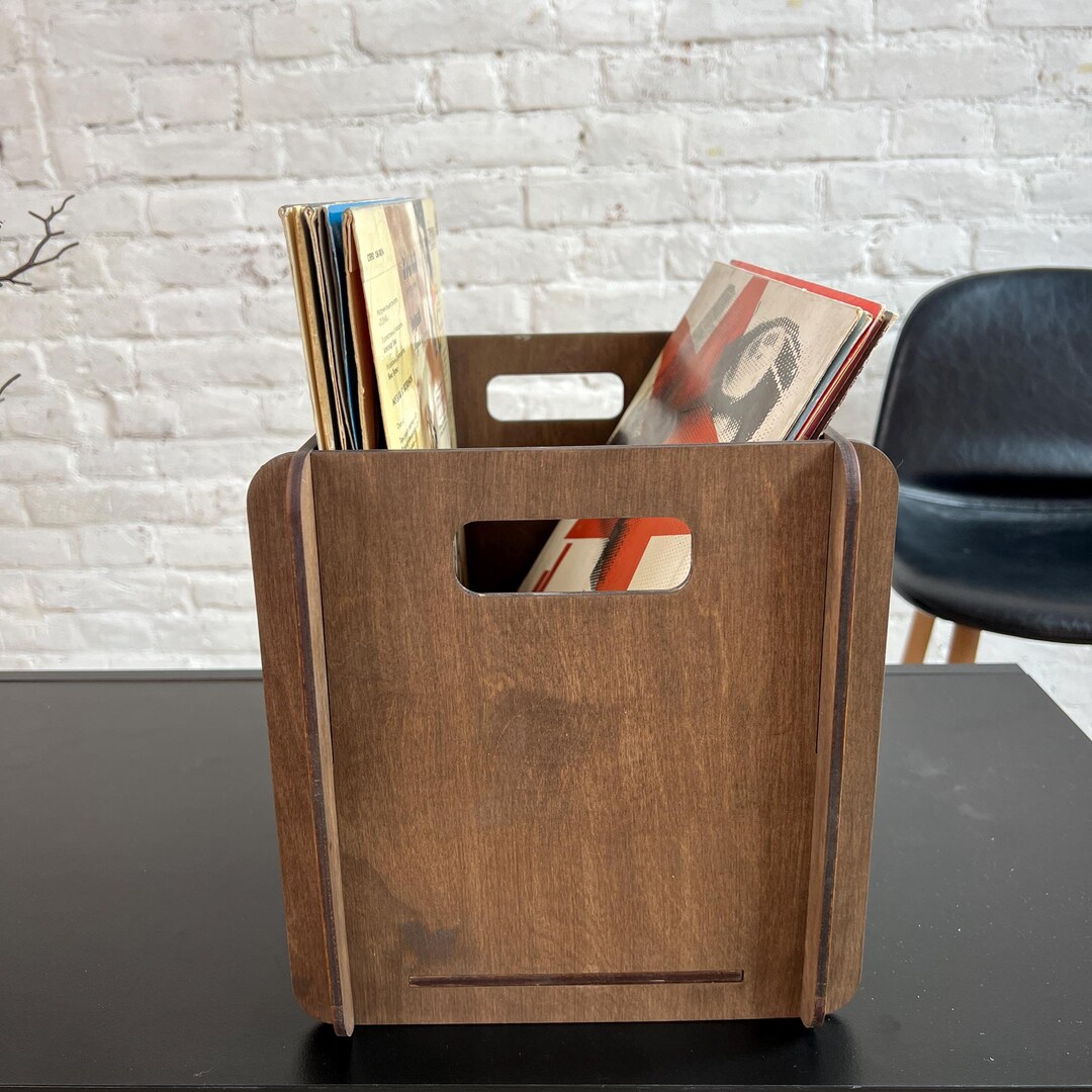 Vinyl Record Box Vinyl Records Crate Handmade Organizer Vinyl Records ...