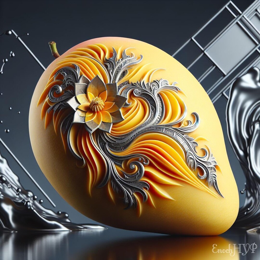 Motiff Mango - Digital Art Print | Wall Art | AI Generated | AI Art ...
