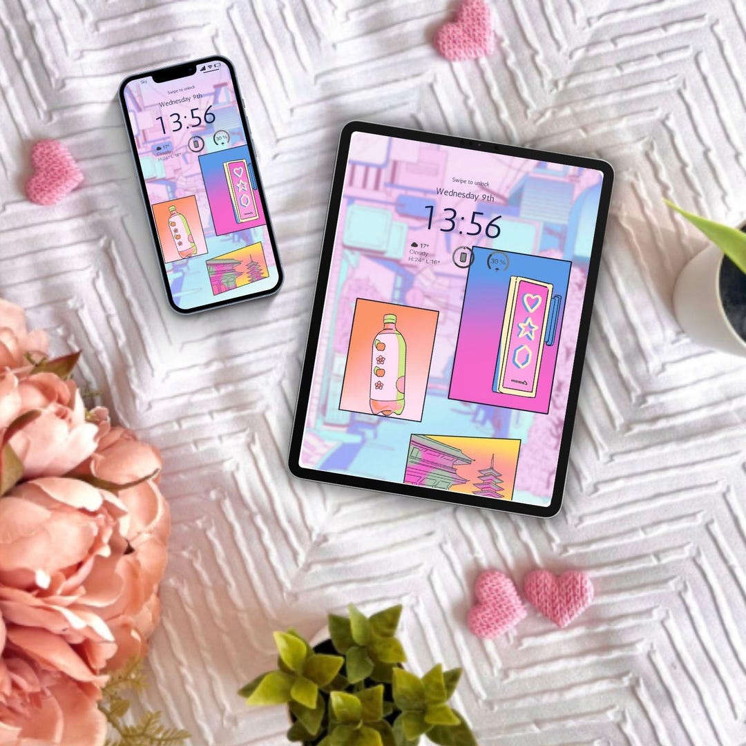 Cutesy Y2K Lockscreen Wallpaper, Screensaver, No Border Screensaver for ...