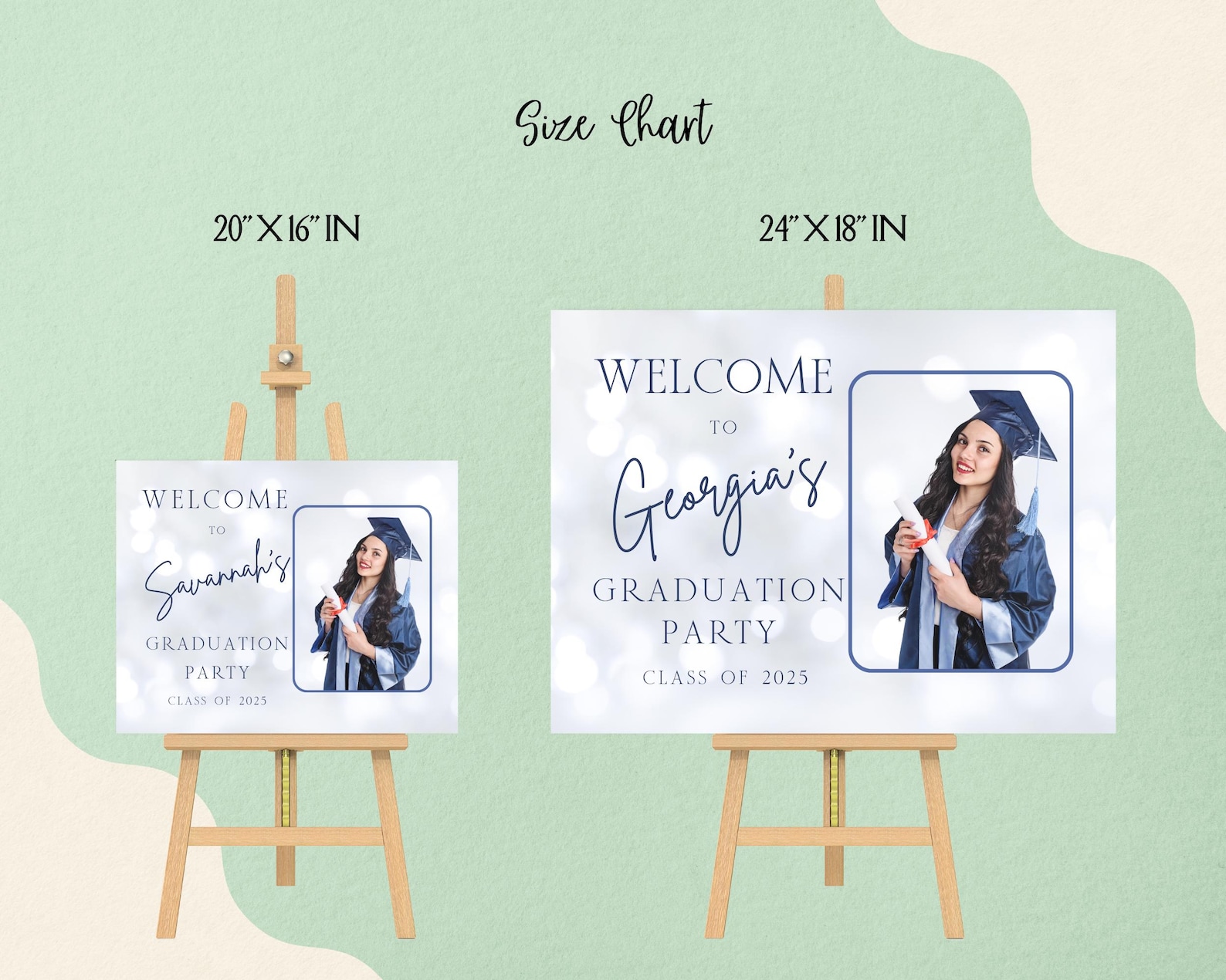 Graduation Party Decor Welcome Board Blue Theme Grad Party Welcome Sign ...