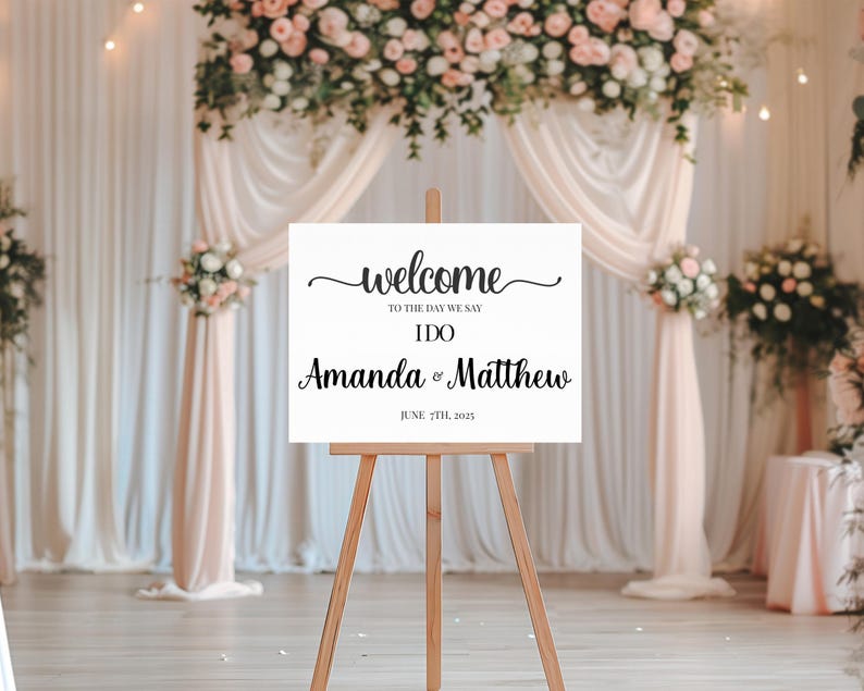 Customized Wedding Welcome Sign Made to Order Downloadable Modern ...