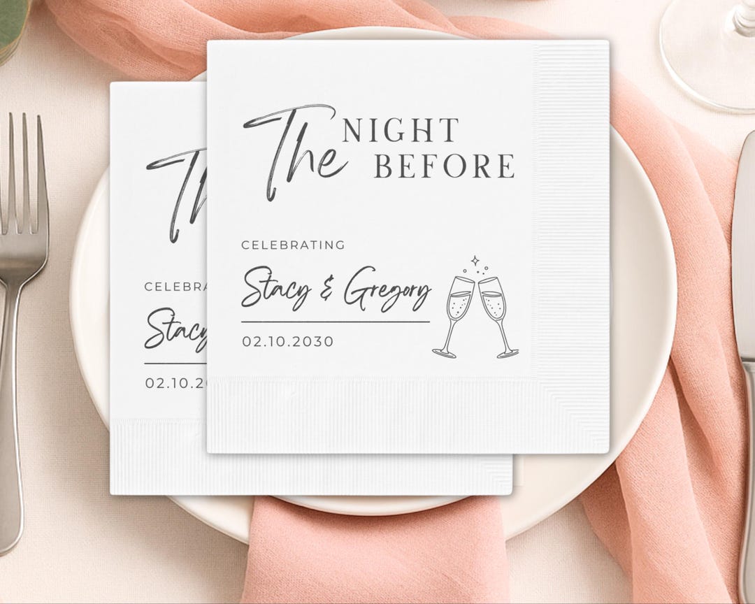Night Before Dinner Party Napkin Rehearsal Dinner Beverage Napkin ...